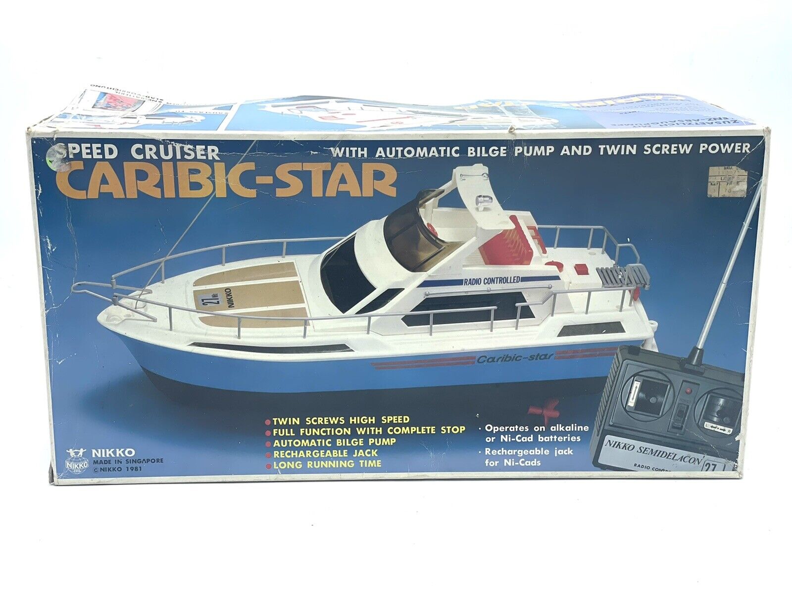 Vintage Nikko Caribic Star Speed Cruiser Boat 1981 Rare – Vintage Toys Box
